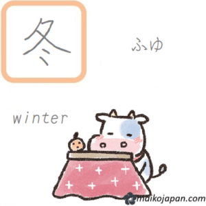 [冬] Handwritten Kanji for winter and its Readings, Radical and Usage ...