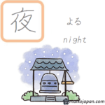 [夜] Handwritten Kanji for night and its Readings, Radical and Usage ...