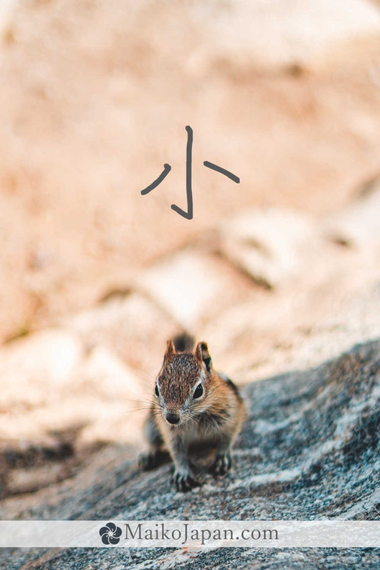 [小] Handwritten Kanji for small and its Readings, Radical and Usage ...