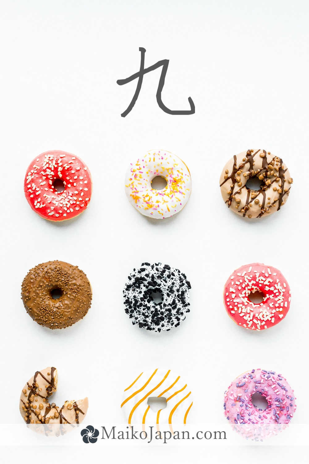 [九] Handwritten Kanji for nine and its Readings, Radical and Usage ...