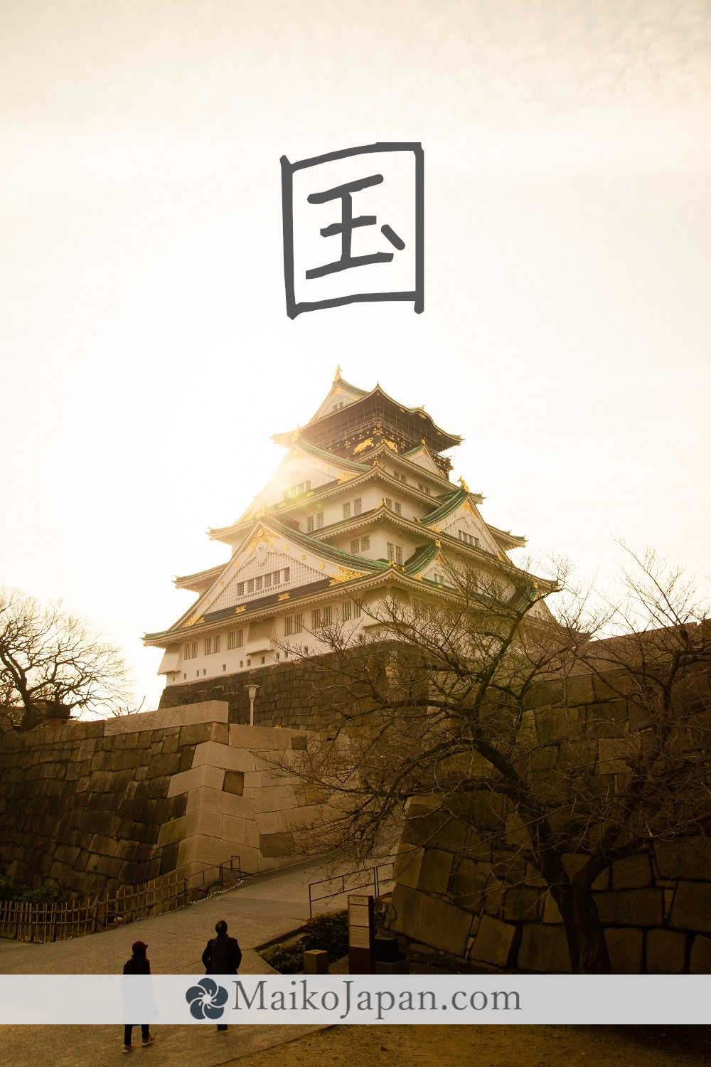 [国] Handwritten Kanji for country and its Readings, Radical and Usage ...