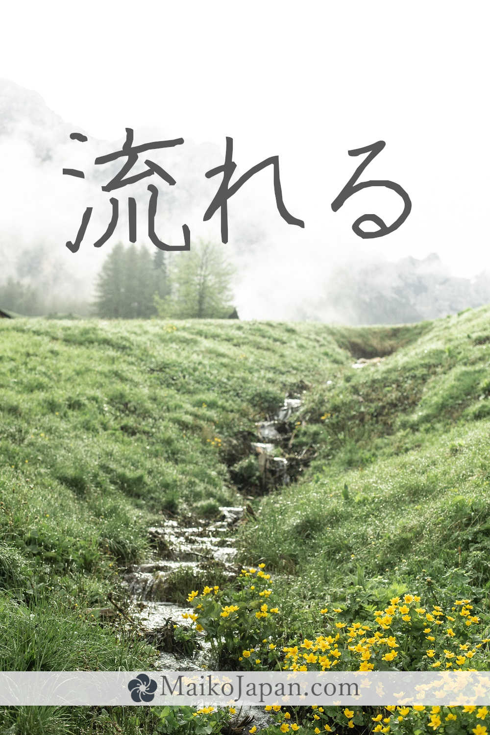 [流] Handwritten Kanji for flow and its Readings, Radical and Usage ...