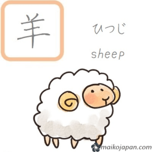 [羊] Handwritten Kanji for sheep and its Readings, Radical and Usage ...